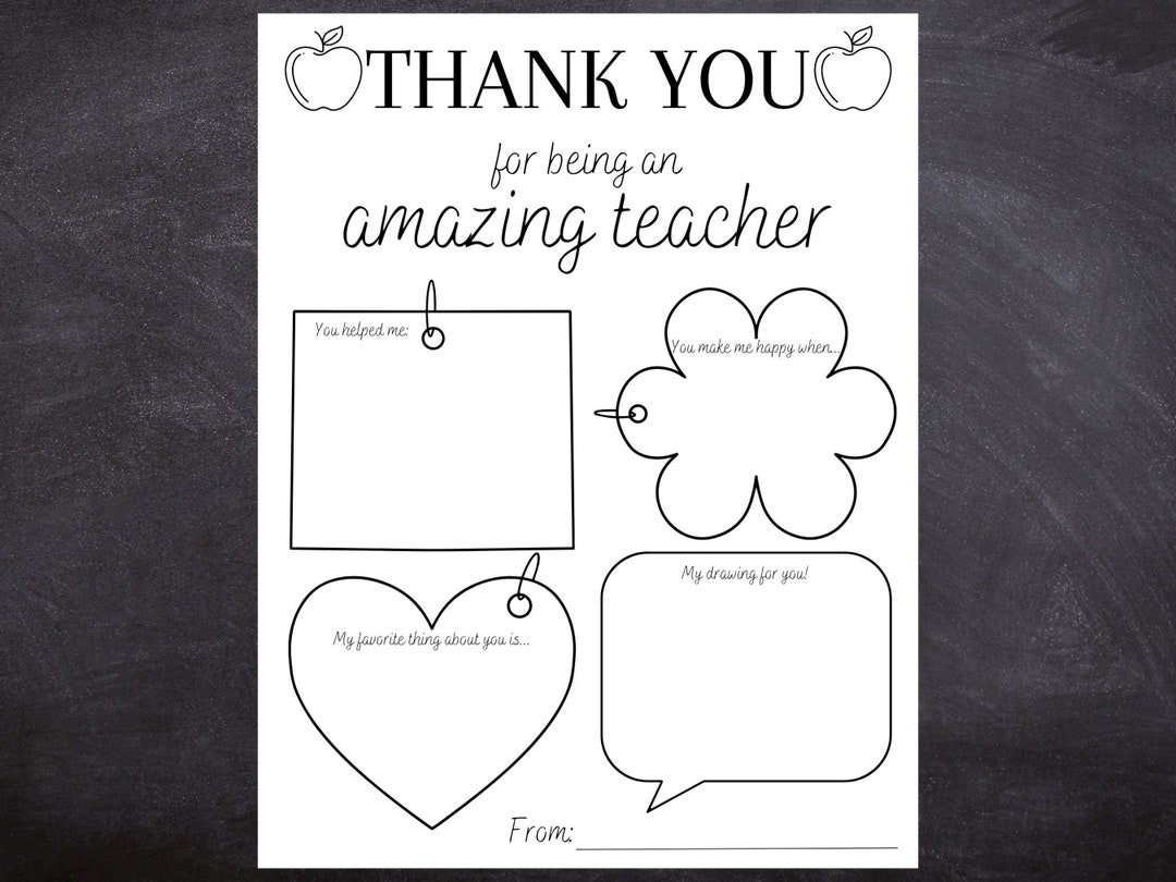 Teacher Appreciation Printable - Etsy