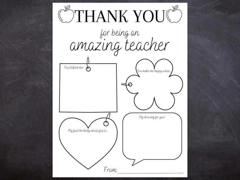 Teacher Appreciation Printable - Etsy