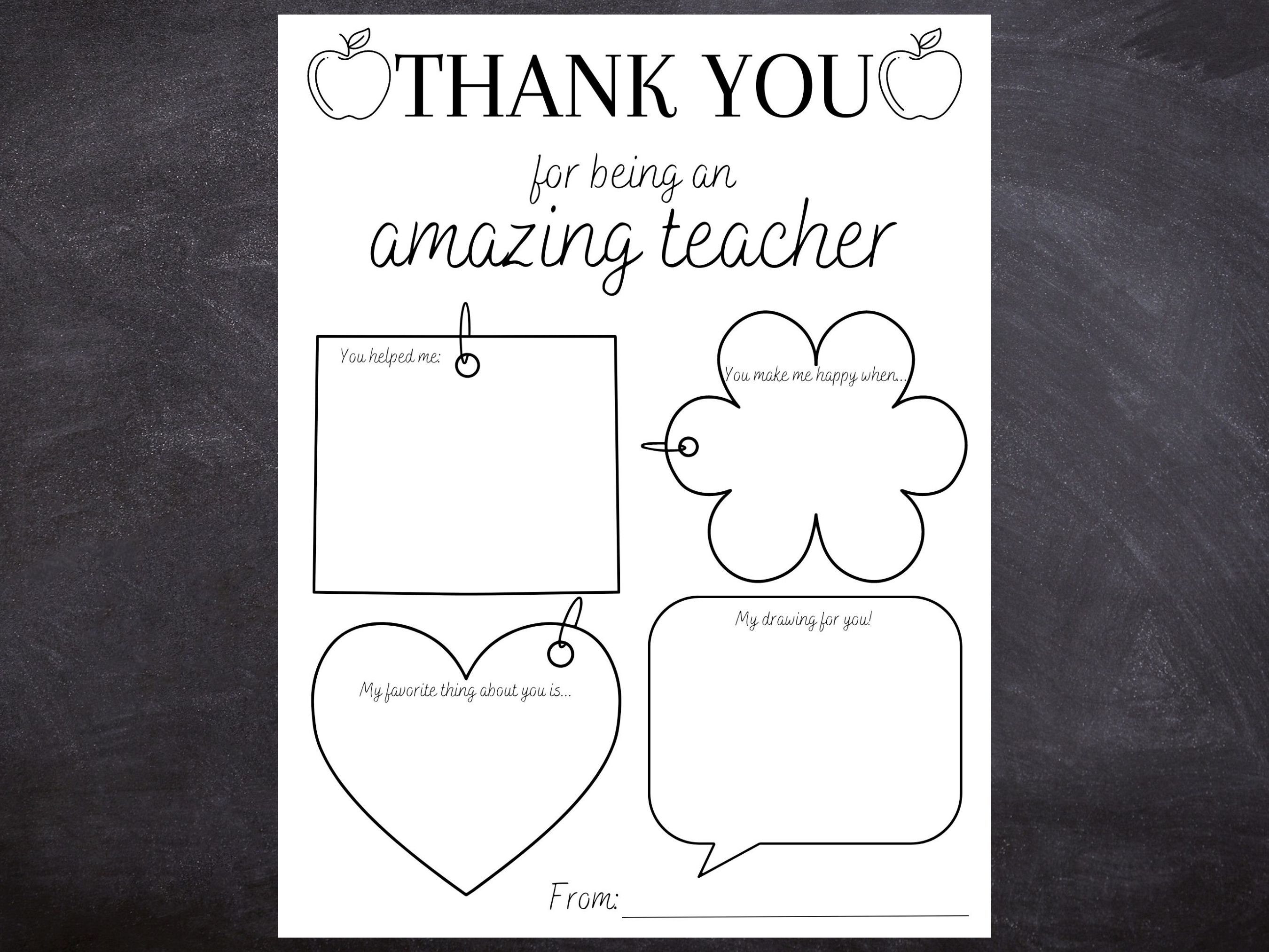 Teacher Appreciation Printable - Etsy