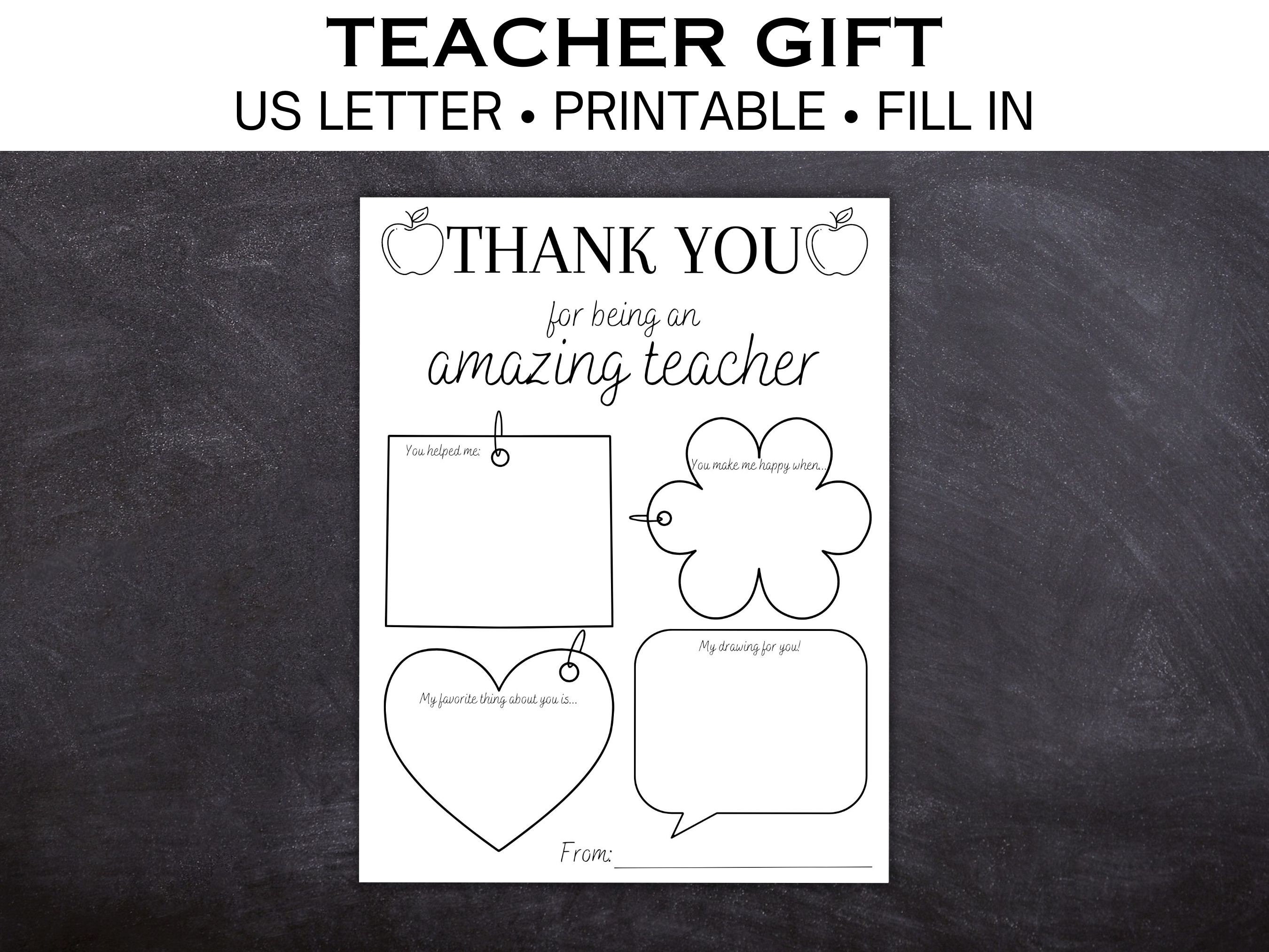 Teacher Appreciation Printable - Etsy