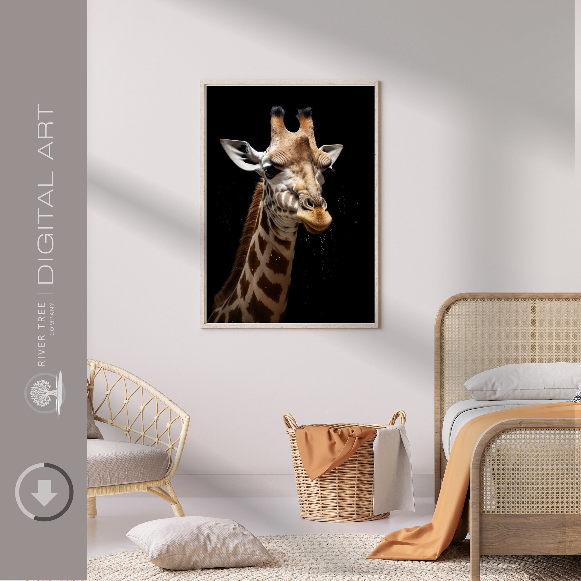 Giraffe Wall Art Printable Giraffe Art Safari Animal Art - Etsy