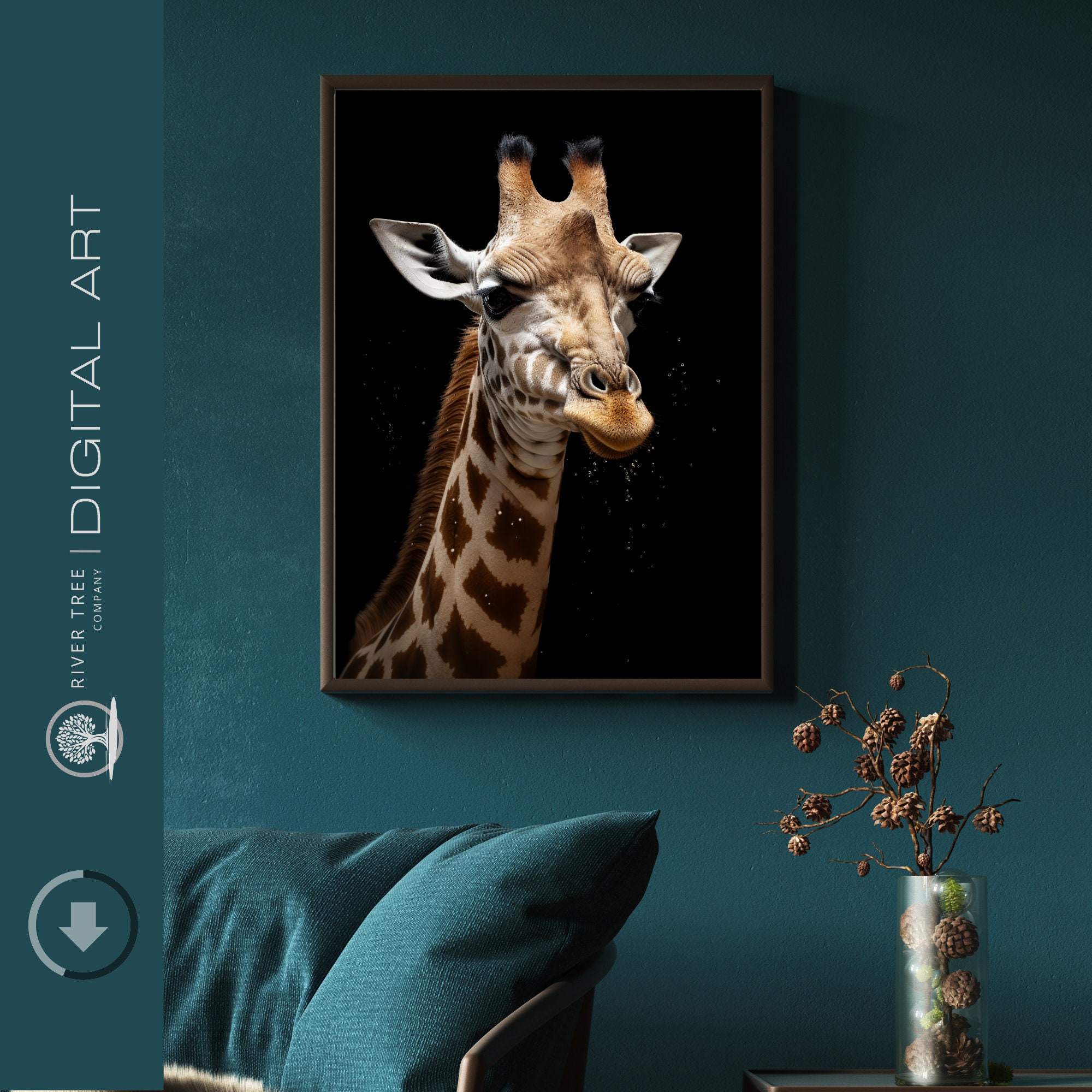 Giraffe Wall Art Printable Giraffe Art Safari Animal Art - Etsy