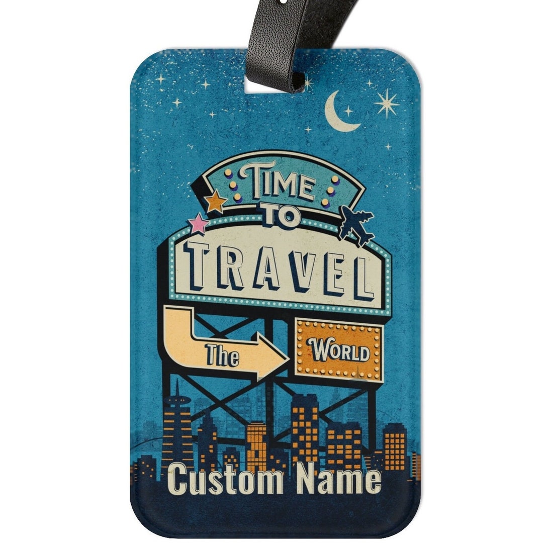 Custom Name Luggage Tag Retro Travel Tag Personalized Suitcase Name Tag ...