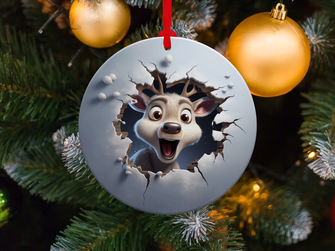 3D Animated Christmas Ornament Colorful Animated Winter Round - Etsy