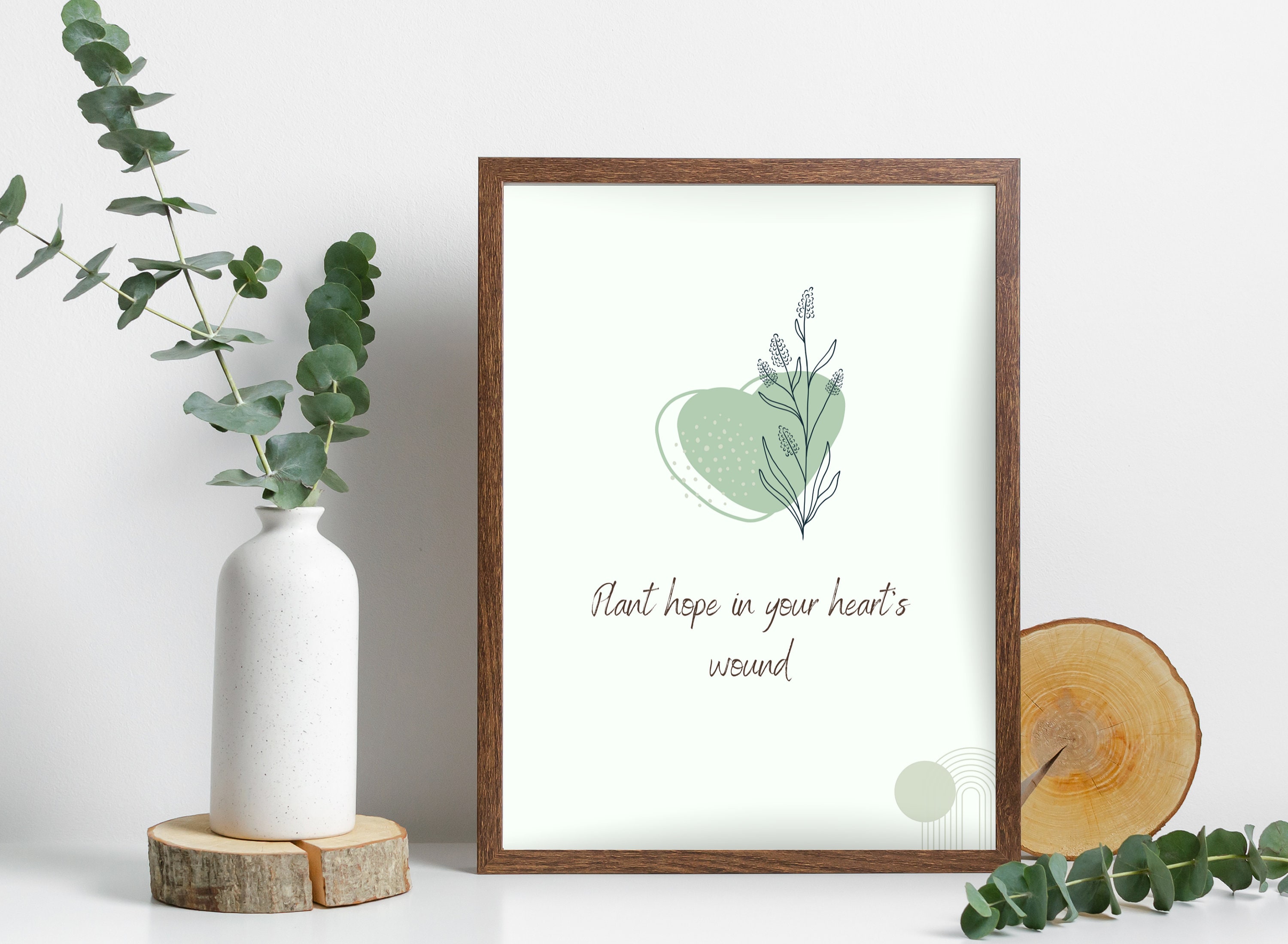 Motivational Boho Poster Green Wall Art Botanical Wall Prints ...