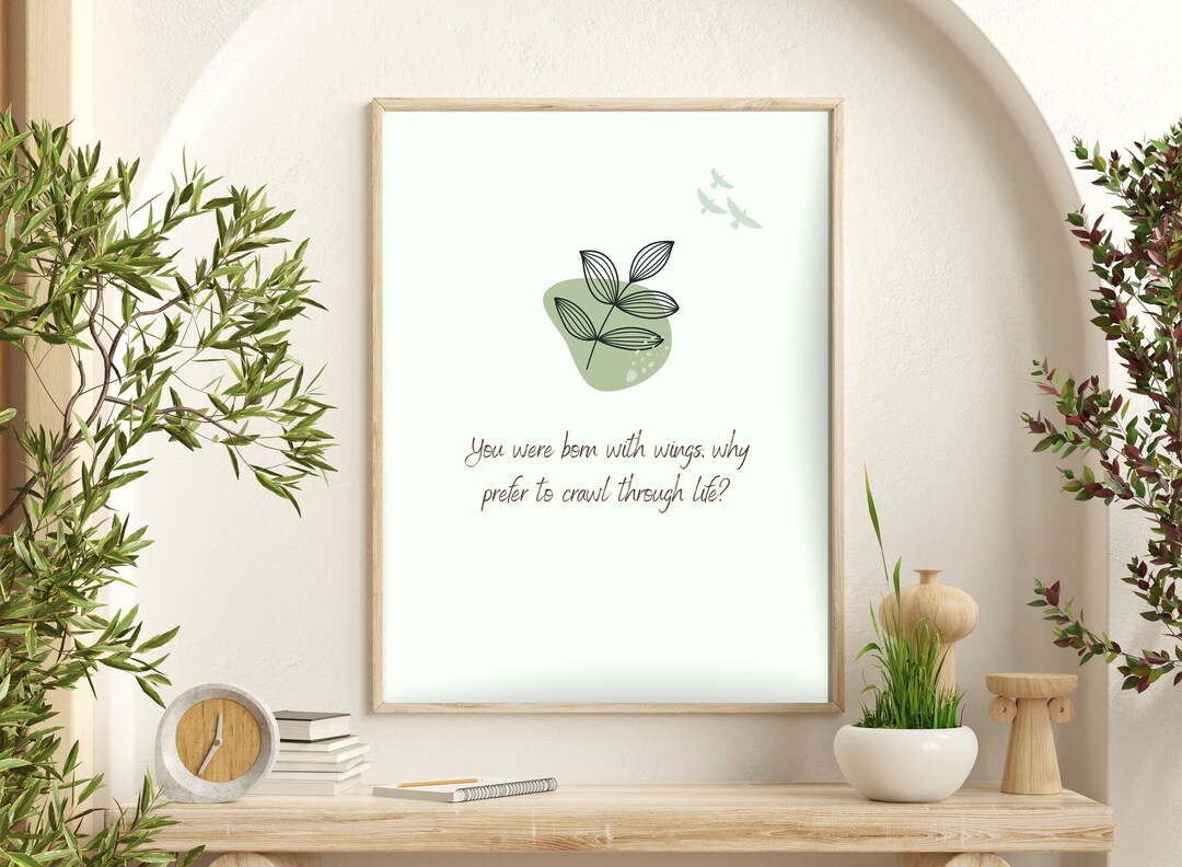 Motivational Boho Poster Green Wall Art Botanical Wall Prints ...