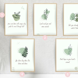 Motivational Boho Poster Green Wall Art Botanical Wall Prints ...