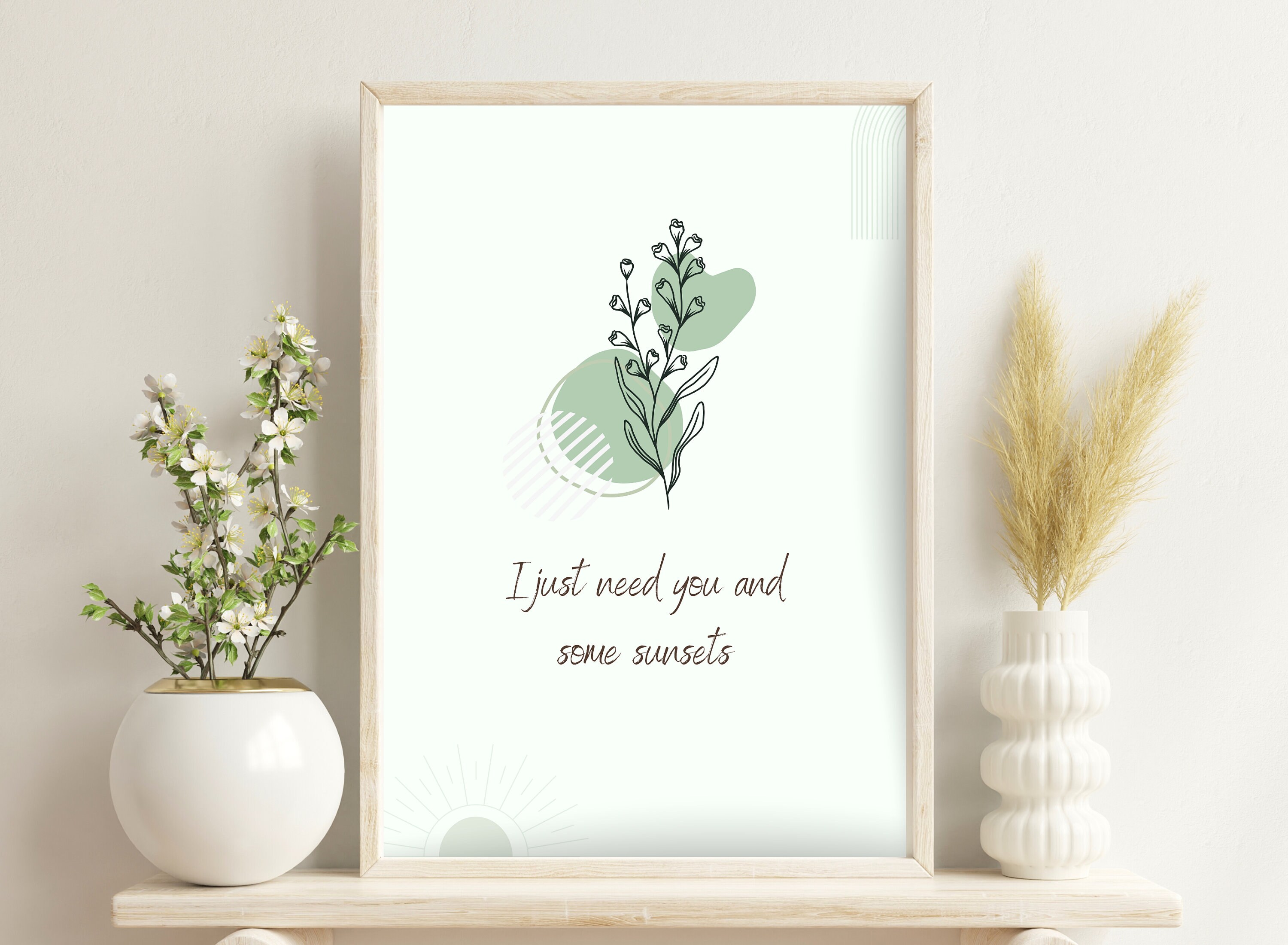 Motivational Boho Poster Green Wall Art Botanical Wall Prints ...
