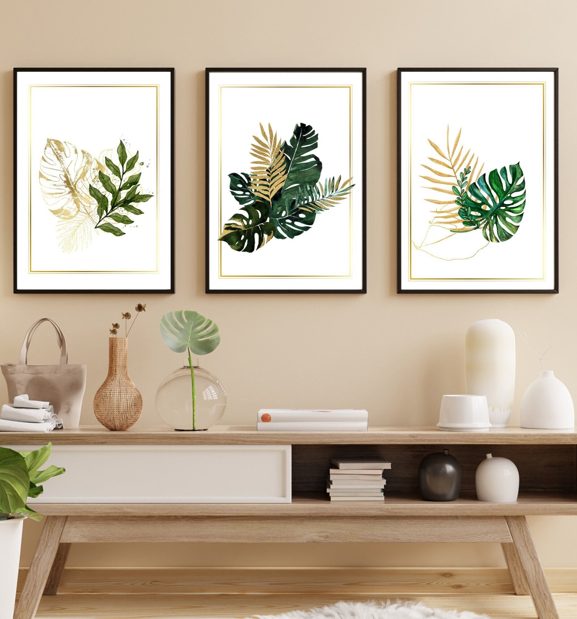 12 Printable Green Leaf Minimalist Wall Art Printable Natural Posters ...