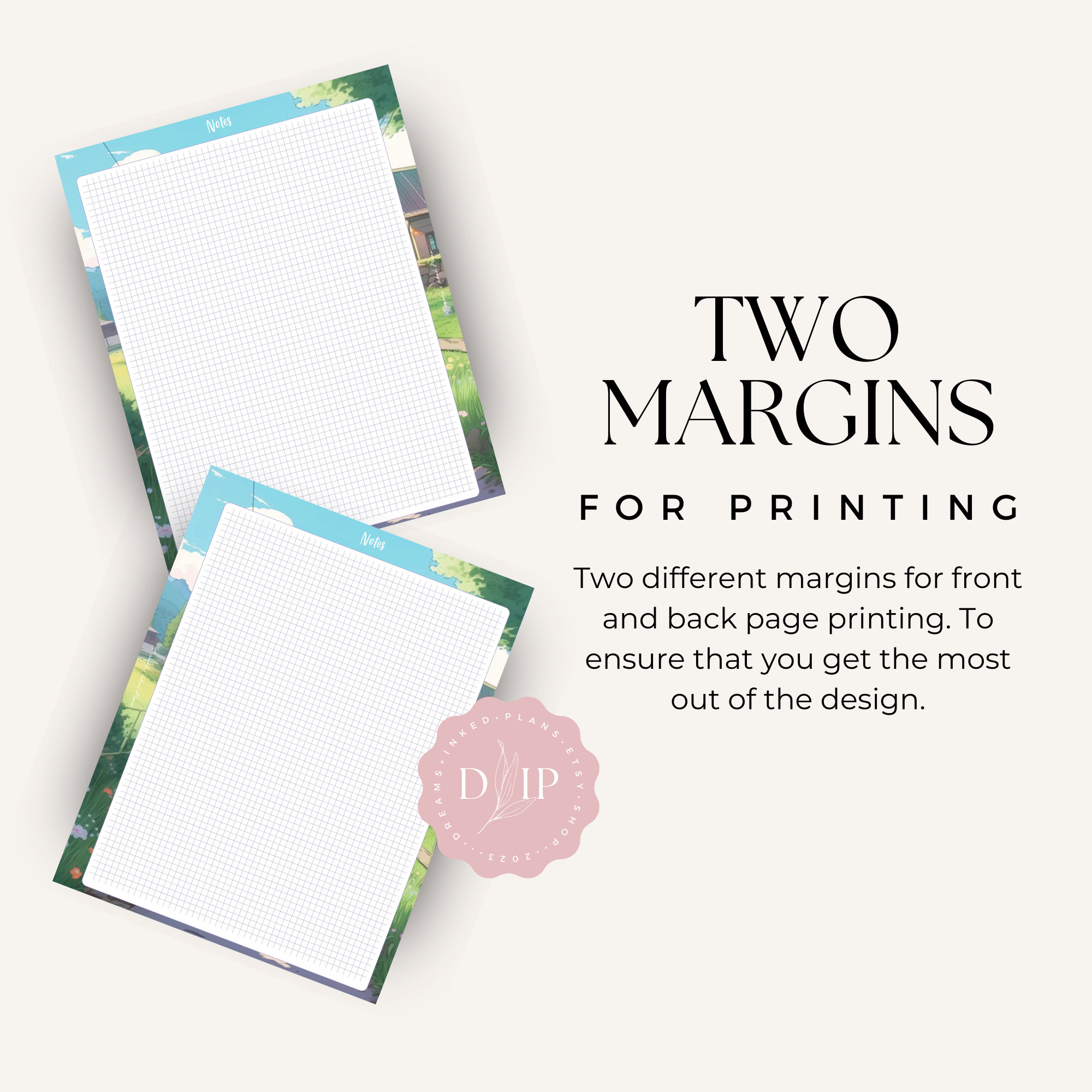 Anime Grid Page Printable, Planner Inserts, Notes, A4/a5/letter/half ...