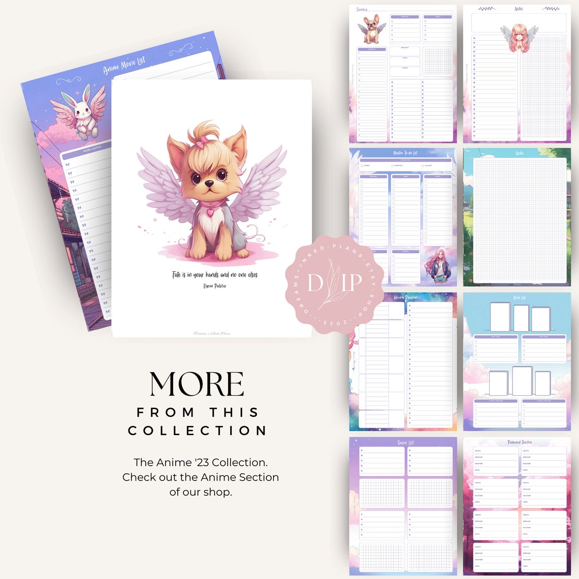 Anime Planner Stickers, Digital and Printable Stickers, Daily Planner ...