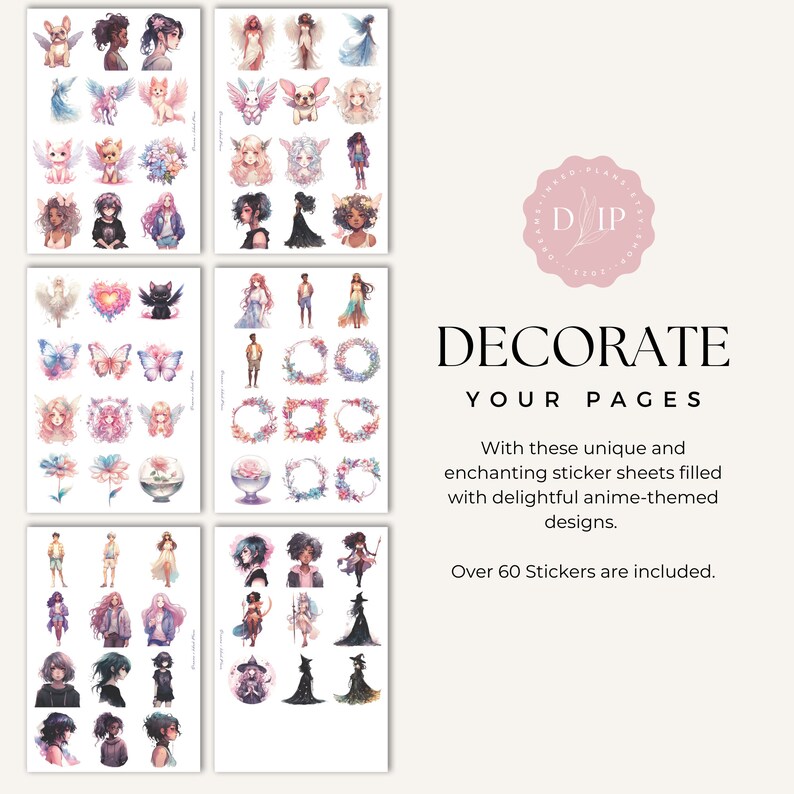 Anime Planner Stickers, Digital and Printable Stickers, Daily Planner ...