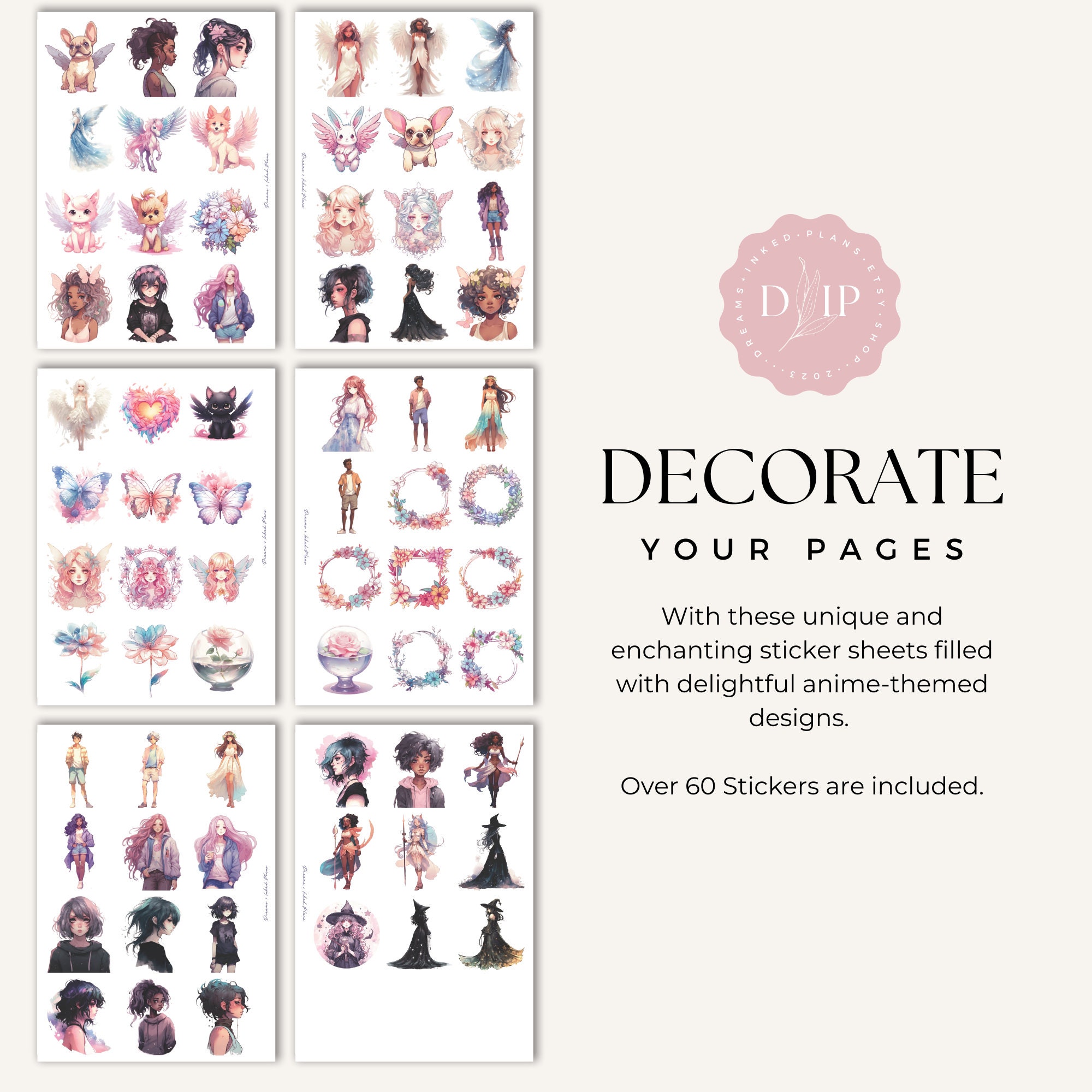 Anime Planner Stickers, Digital and Printable Stickers, Daily Planner ...