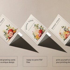 4 Printable Rosh Hashanah Greetings Cards | Shana Tova | Jewish New ...