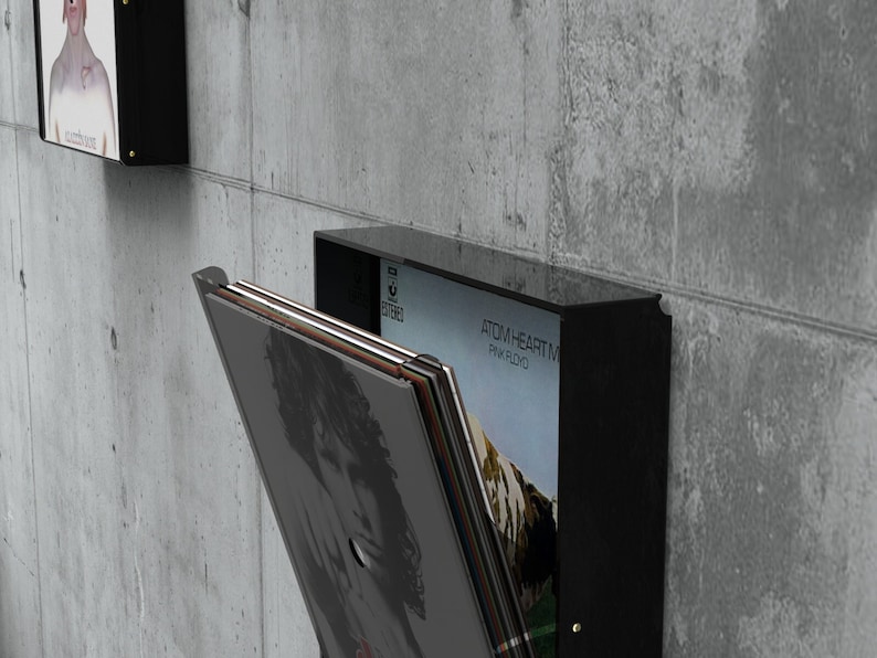 Record Album Wall Display: Modern Vinyl Storage With Drawer - Etsy