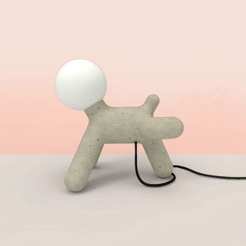 Dog Table Lamp/ Animal Table Lamp/ Concrete Lighting Fixture ...