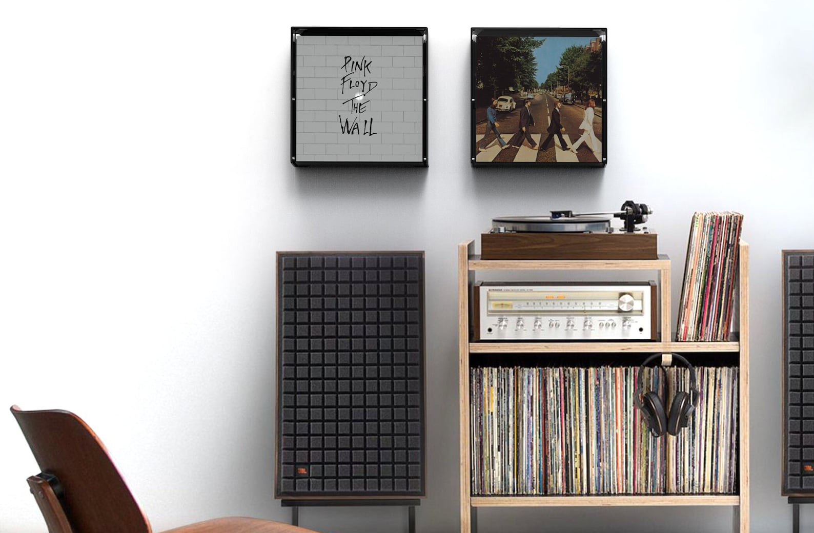 Record Album Wall Display: Modern Vinyl Storage With Drawer - Etsy