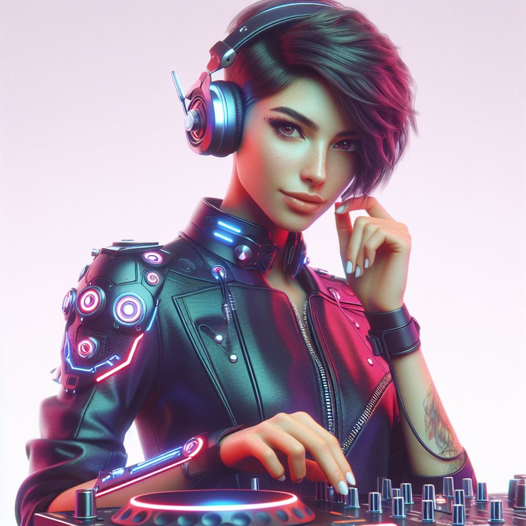 Female Bionic Dj Images cyberpunk Style-32k 10 Pieces Images for T-shirt Design - Etsy