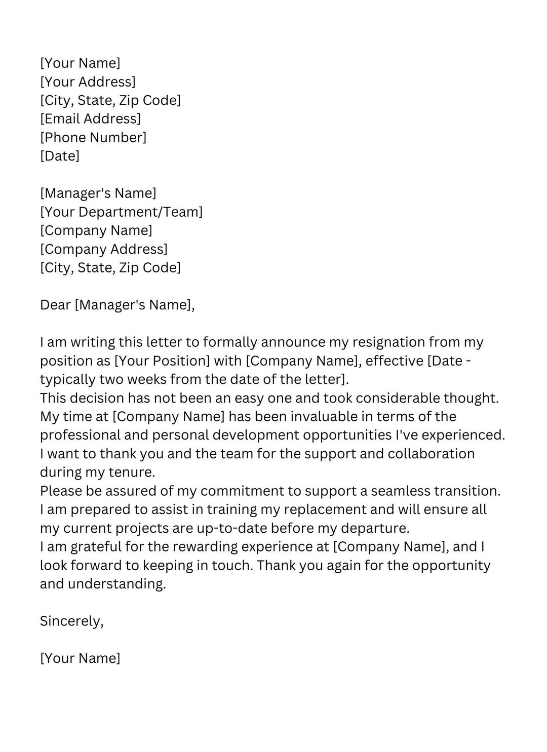 10 Professional Resignation Letter Templates - Customizable, Editable ...