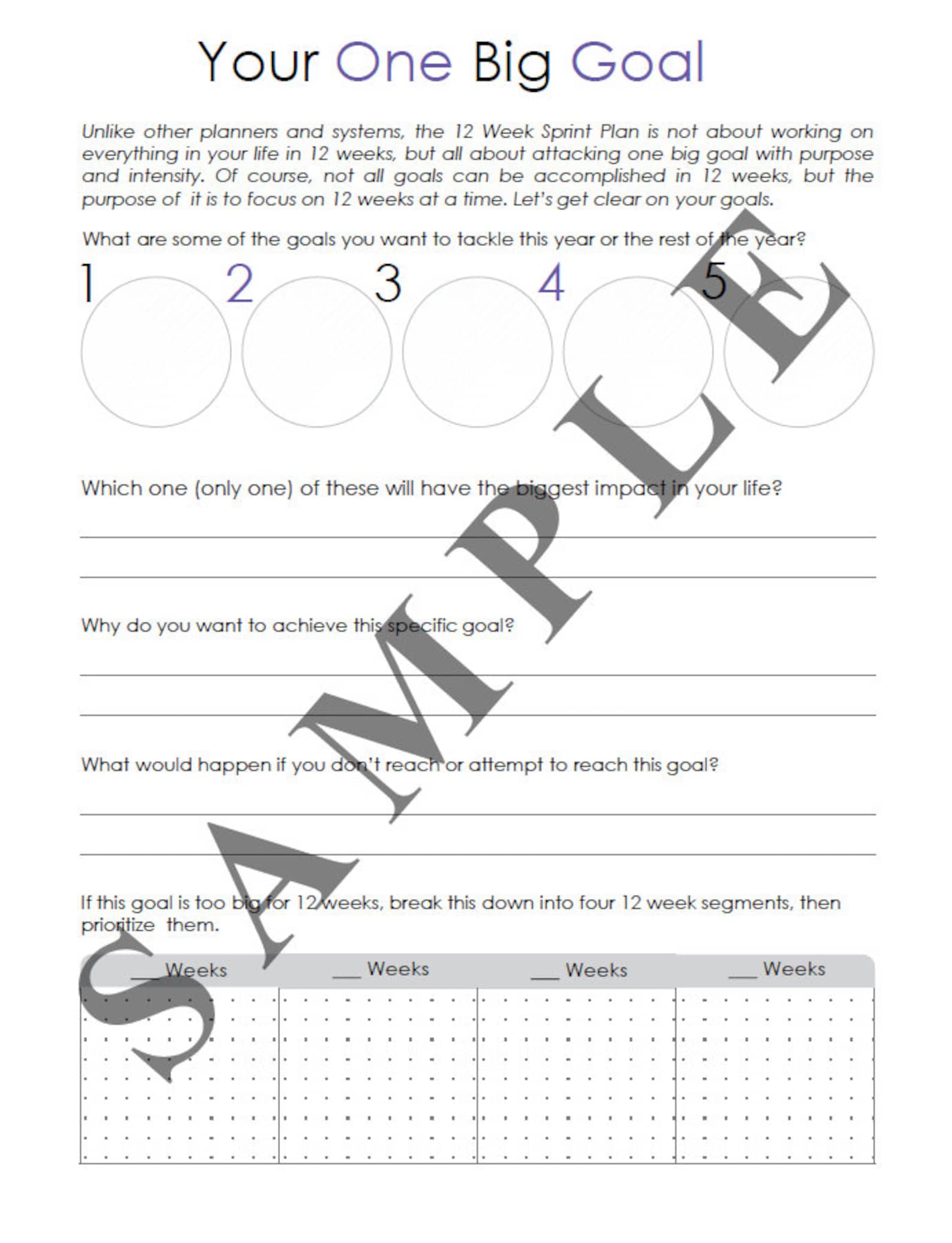 12 Week Year Planner PDF Instant Download 111-pages - Etsy