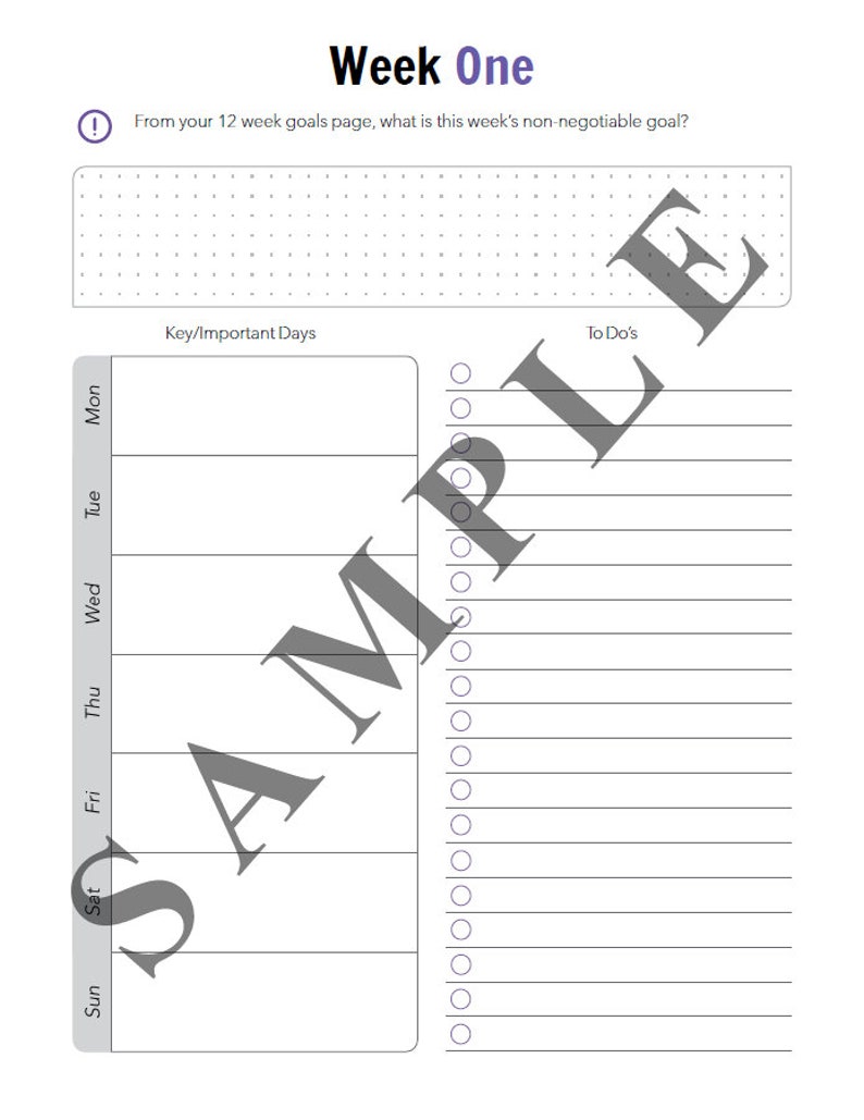 12 Week Year Planner PDF Instant Download 111-pages - Etsy