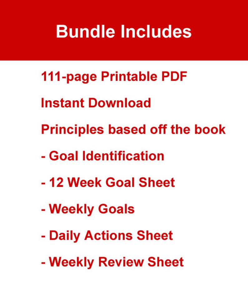 12 Week Year Planner PDF Instant Download 111-pages - Etsy