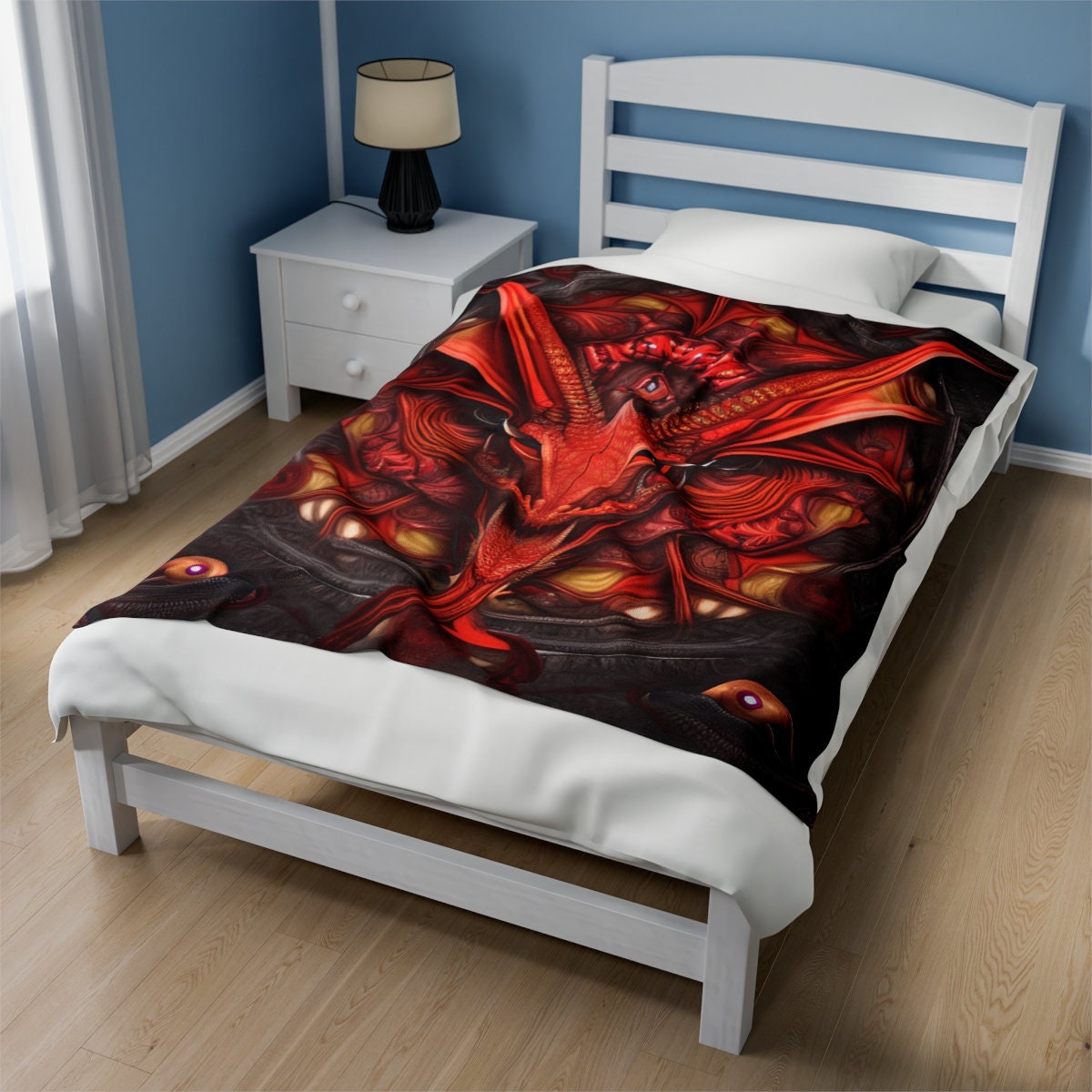 Red Dragon Couch Blanket Throw Gift for Dragon Lover Gift for Her Gift ...