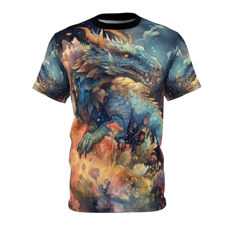 Vintage Blue Dragon T-shirt: Mythical Creature All Over Print - Etsy
