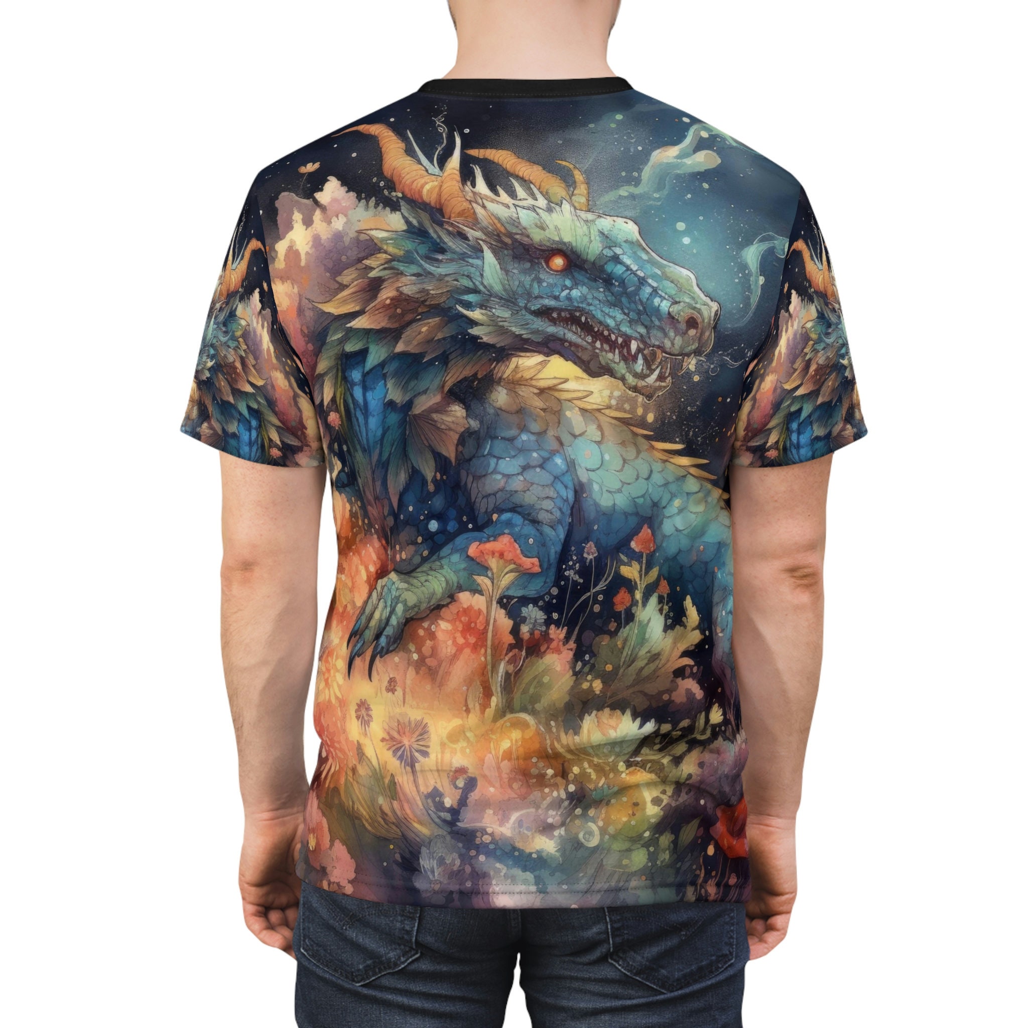 Dragon Shirt Fantasy Dragon Tee Mythical Creature Shirt Vintage Blue ...