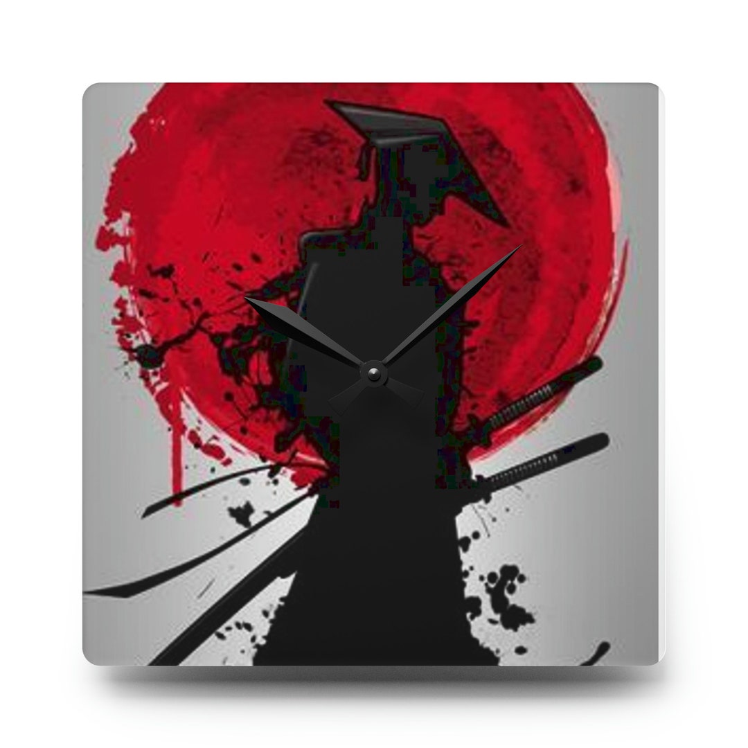 Vintage Samurai Wall Clock Large Japanese Wall Art Clocks for - Etsy