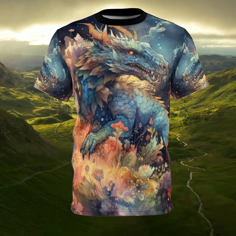 Dragon Shirt Fantasy Dragon Tee Mythical Creature Shirt Vintage Blue ...