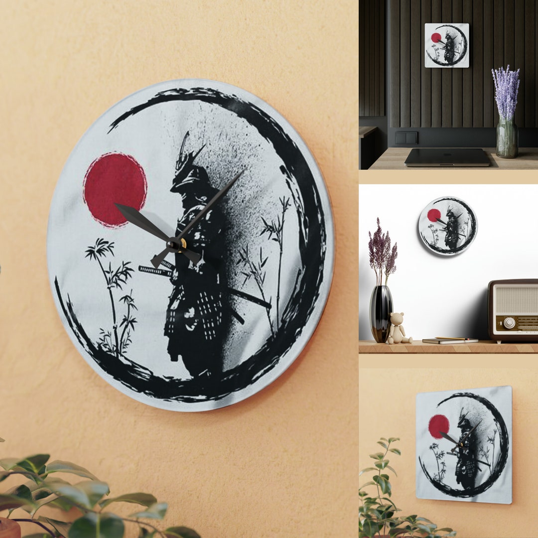 Vintage Samurai Warrior Wall Clock Large Wall Art Clocks for - Etsy