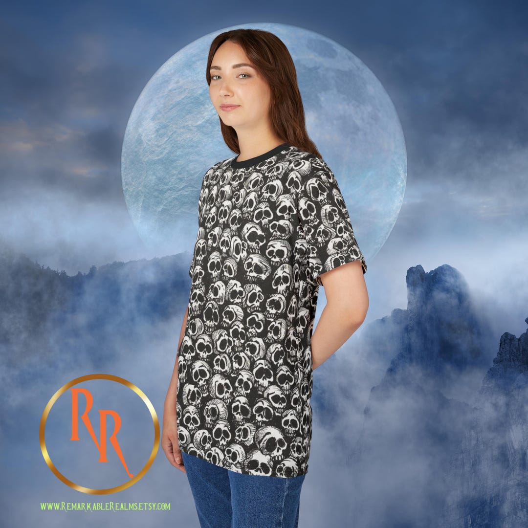 Skulls All Over Print Tee: Gothic Horror Fashion - Etsy