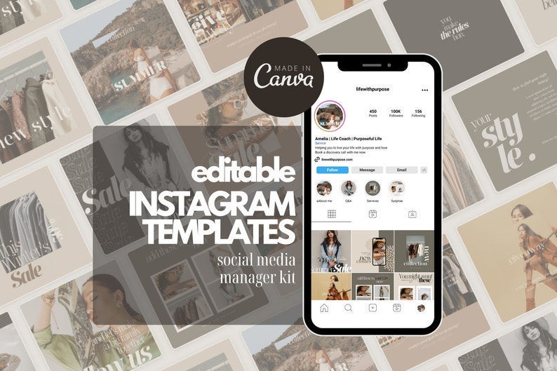 Social Media Templates Canva, Coaching Instagram Templates, Social ...