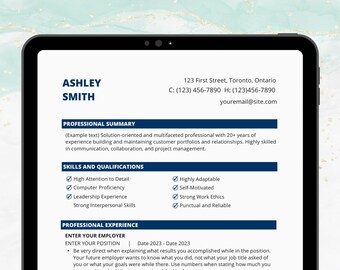 Clean Modern Resume Template 4 Page CV Template Cover Letter References for MS Word Instant ...
