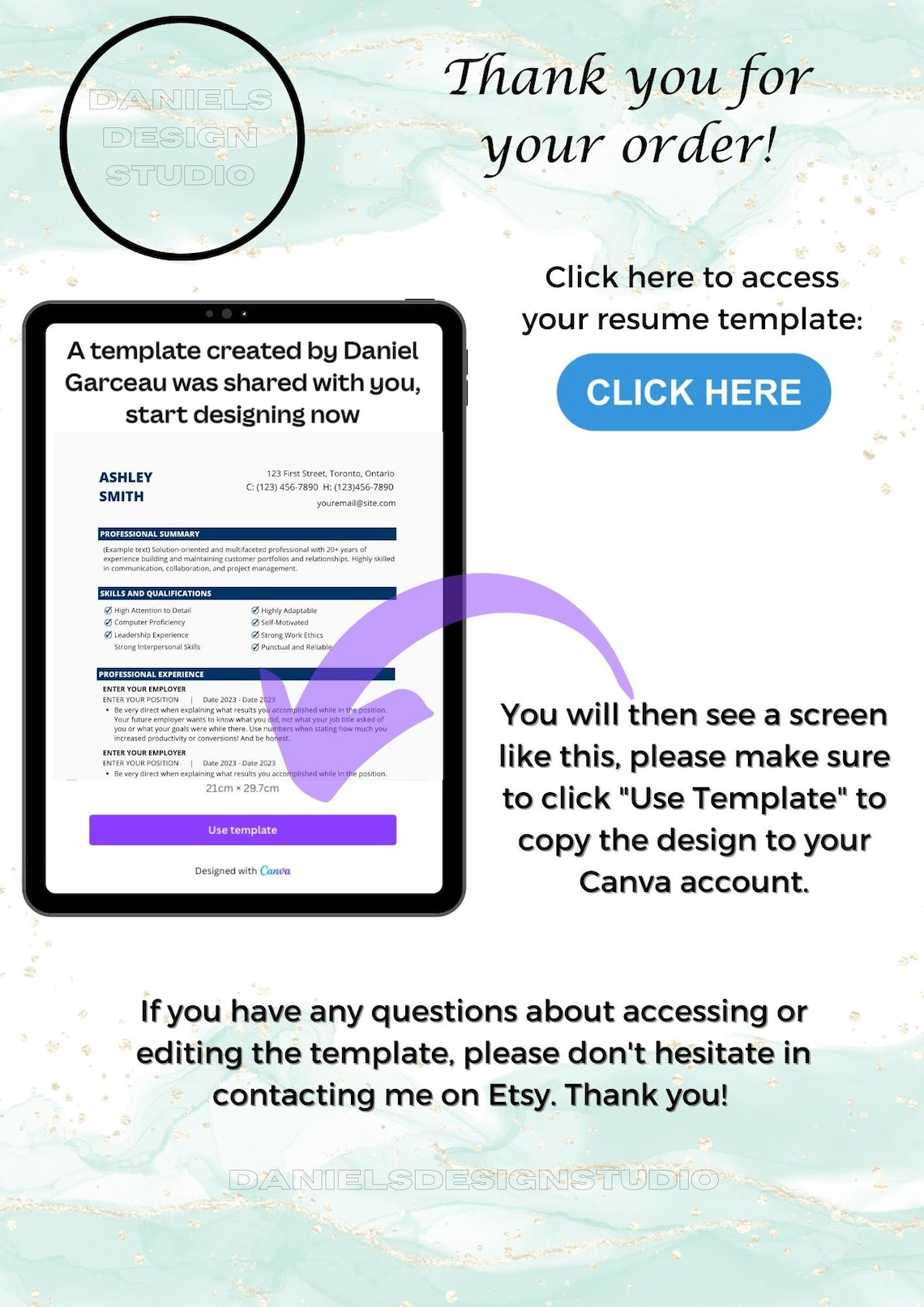 Clean Modern Resume Template CV Template Cover Letter References for MS ...