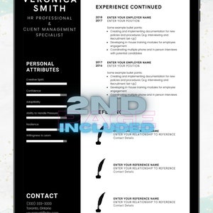Two Pages Modern and Professional CV / Resume Template With Cover ...