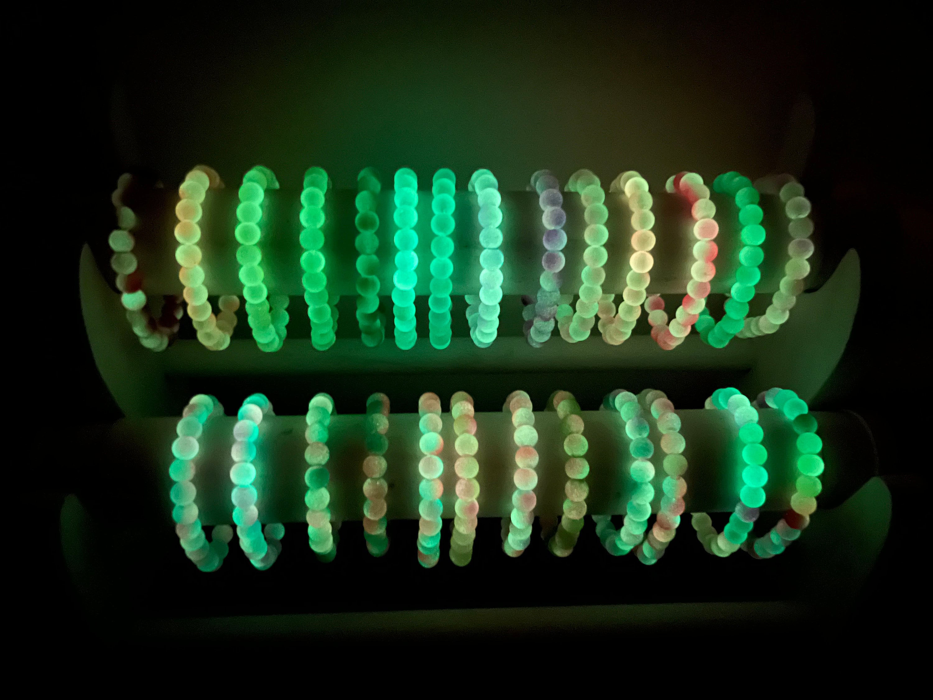 Glow in the Dark Glass Bead Bracelets - Etsy