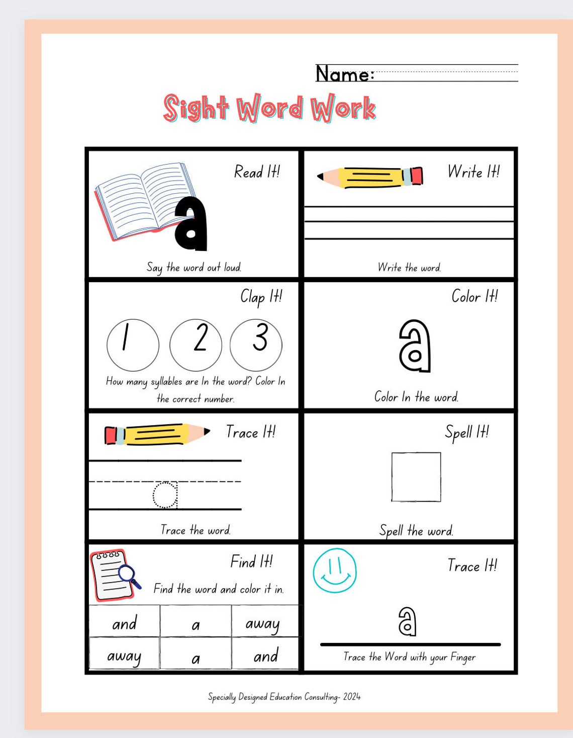 Dolch Second Grade Sight Word Worksheets Visual, Auditory, and Tactile ...