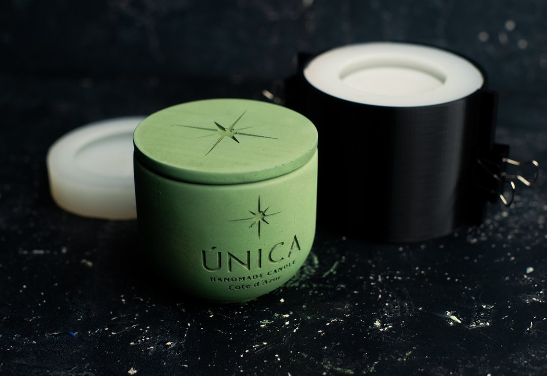 Custom Silicone Jar and Lid Mold: Personalized Logo Candle Jar ...