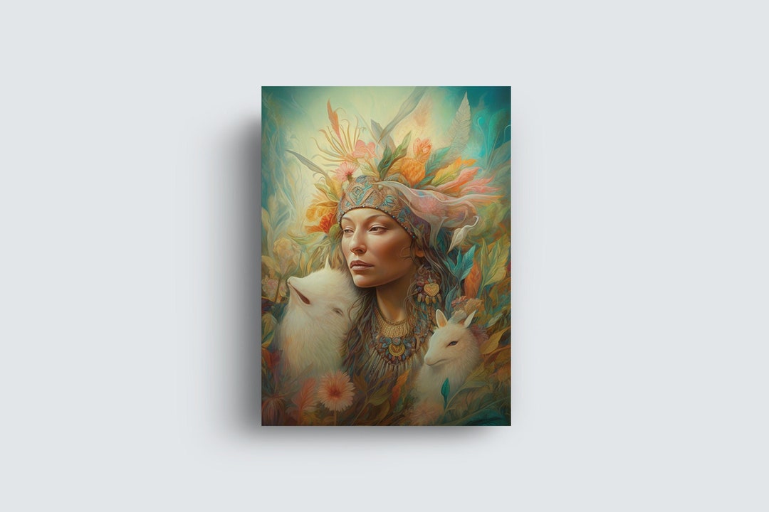 Digital Art Print of Native American Spirit Guide - Connecting With the ...