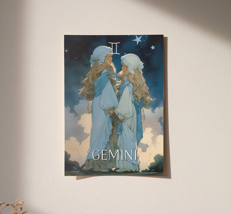 Gemini Astrological Digital Gemini Instant Download Poster - Etsy