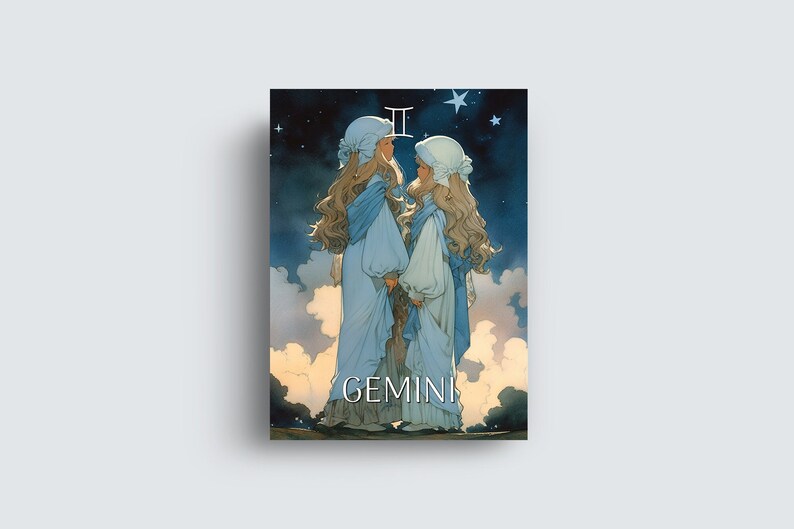 Gemini Astrological Digital Gemini Instant Download Poster - Etsy
