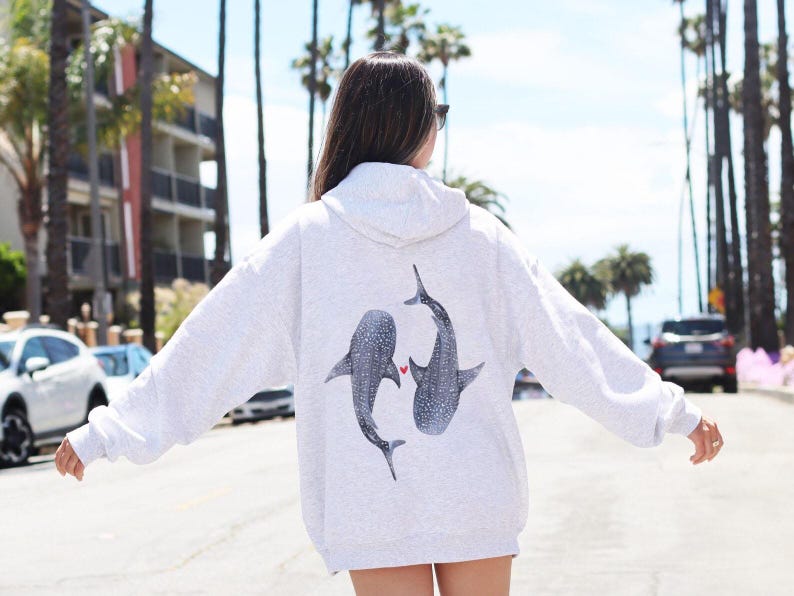 Shark Hoodie Whale Shark Coconut Girl Sweatshirt Ocean Beach Hoodie ...