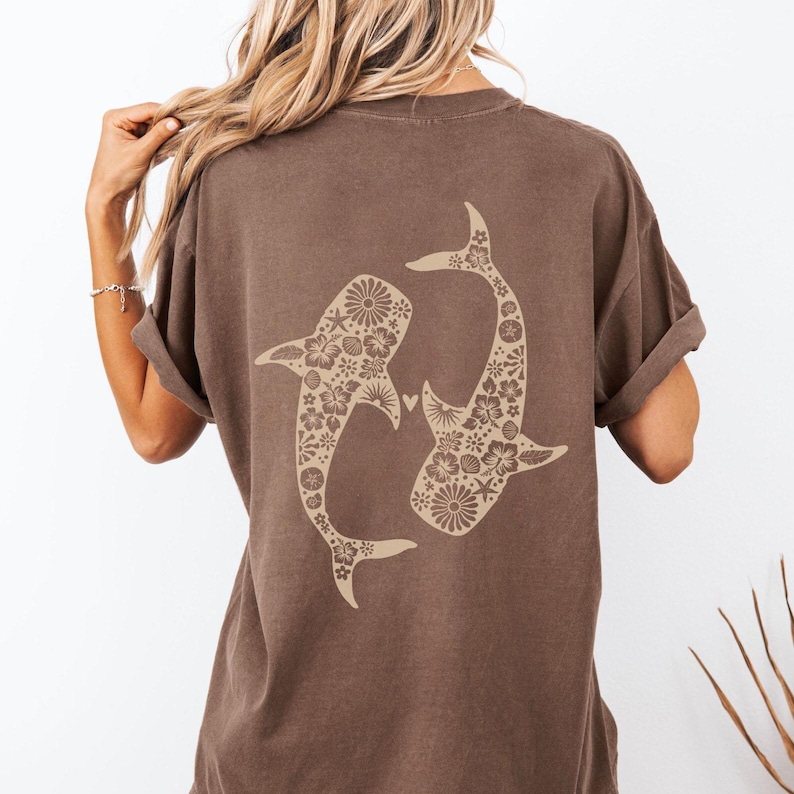 Comfortcolors Sharks Shirt Coconut Girl Whale Shark Shark Shirt Ocean ...