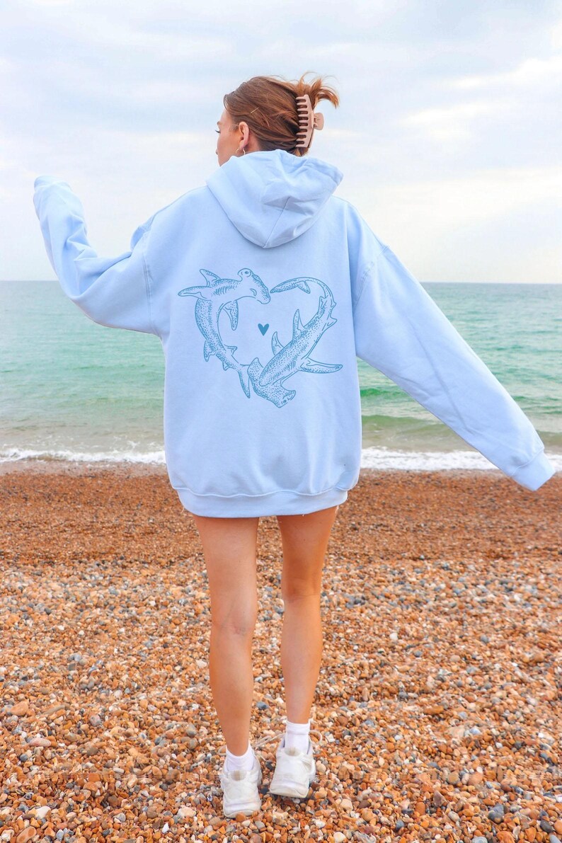 Shark Hoodie Hammerhead Shark Coconut Girl Sweatshirt Ocean Beach ...