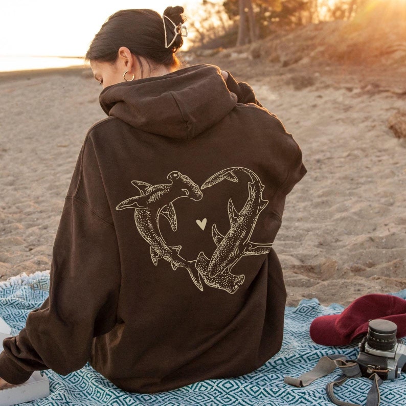 Shark Hoodie Hammerhead Shark Coconut Girl Sweatshirt Ocean Beach ...