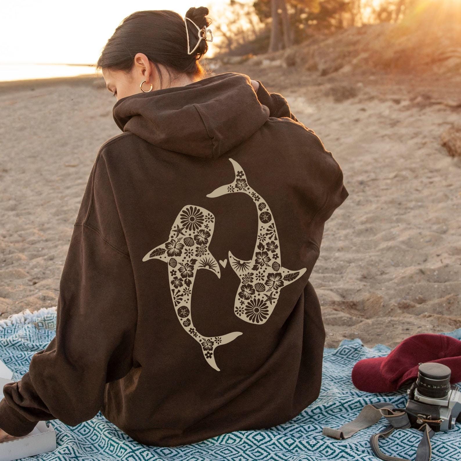 Shark Hoodie Coconut Girl Sweatshirt Whale Shark Ocean Beach Hoodie ...