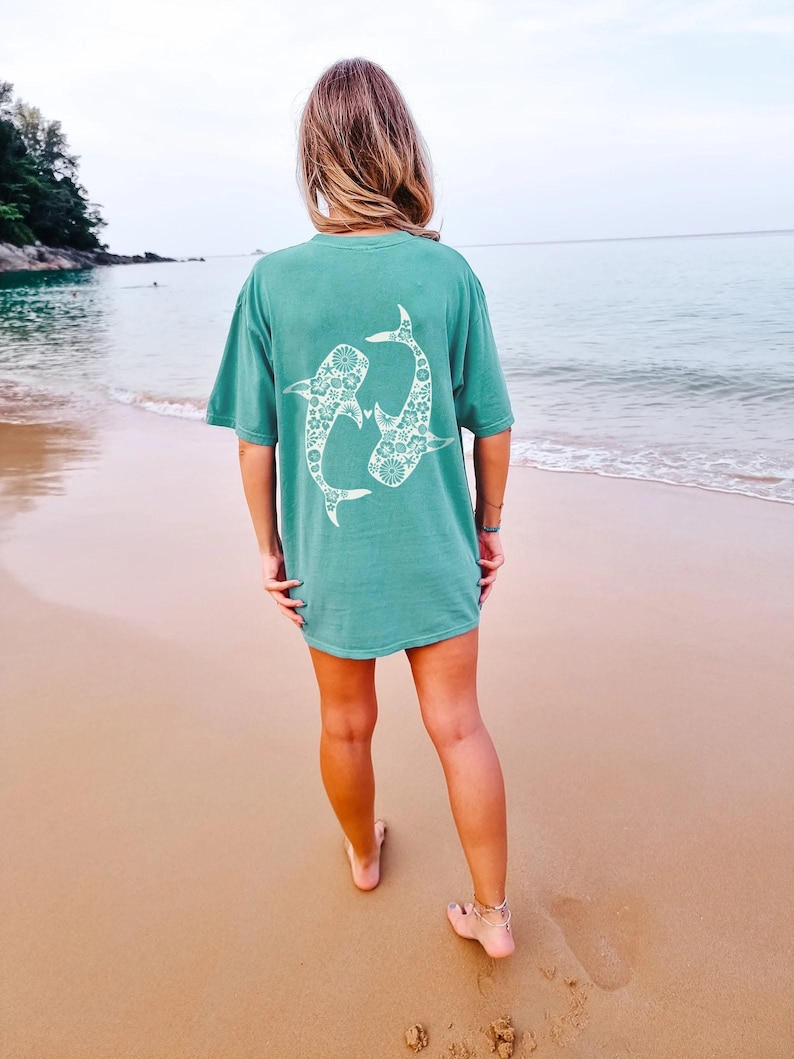 Comfortcolors Sharks Shirt Coconut Girl Whale Shark Shark Shirt Ocean ...