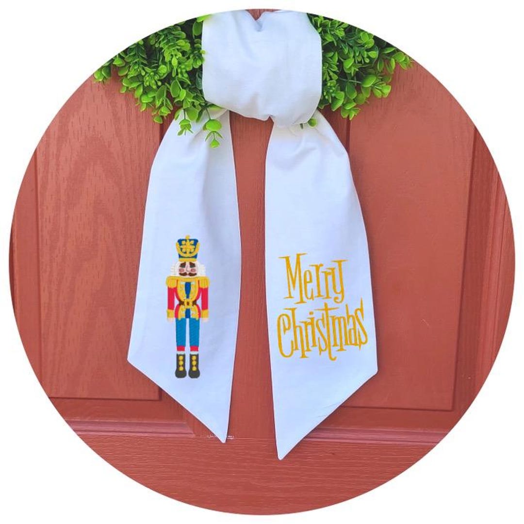 Outdoor 74" Nutcracker Christmas Sash, Christmas Wreath Sash,water ...